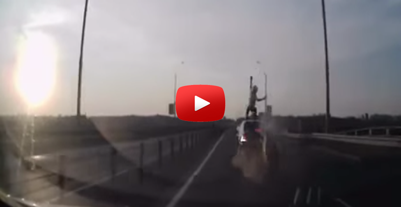 A Motorcycle Crash Leads To The Most Amazing Landing You've Ever Seen
