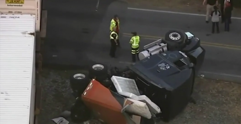 Semi Truck Gets Hit By Train After Driver Follows GPS Into 'No Truck' Route